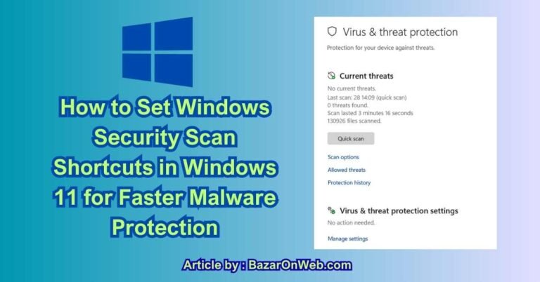 How to Set Windows Security Scan Shortcuts in Windows 11 for Faster ...